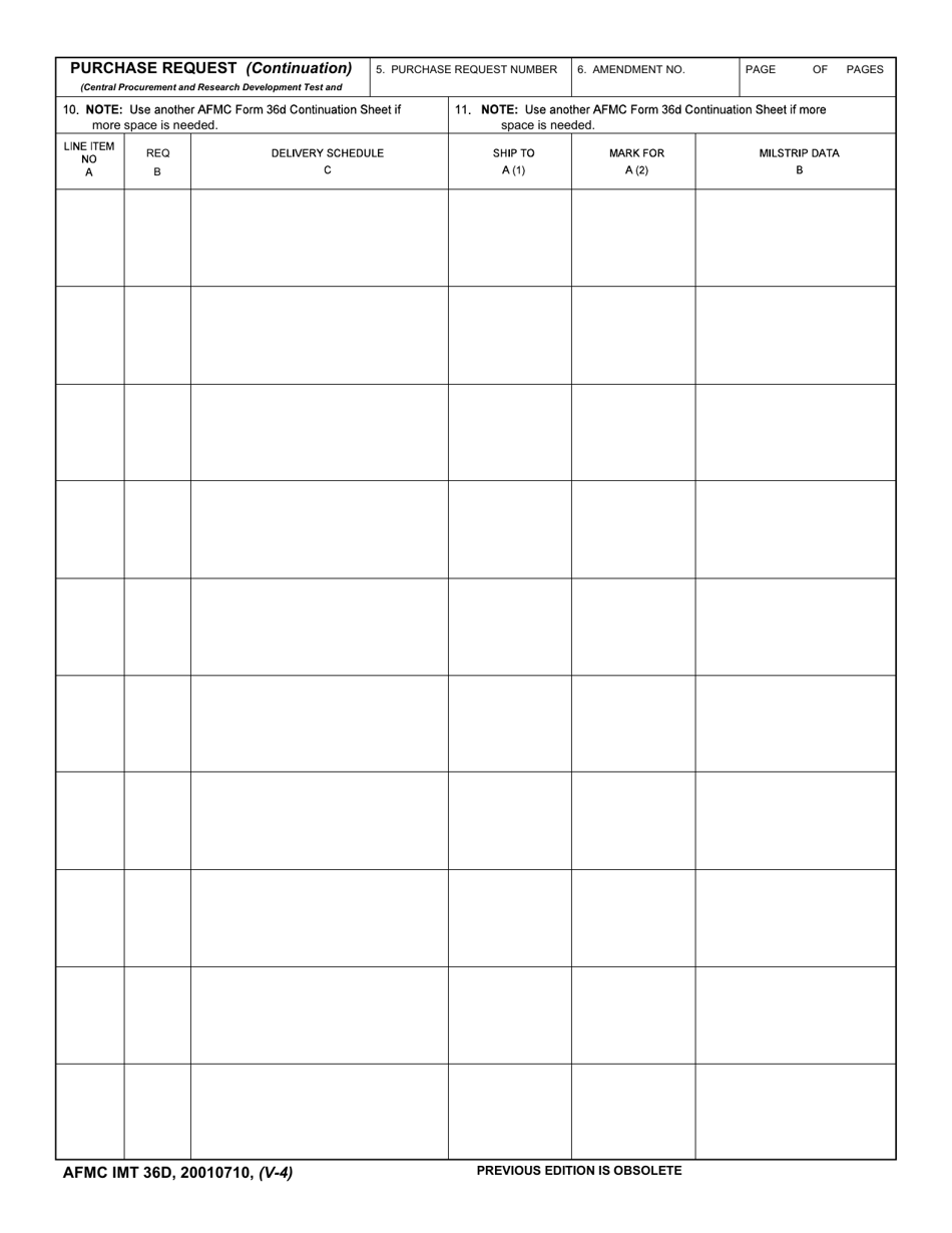 AFMC IMT Form 36D - Fill Out, Sign Online and Download Fillable PDF ...
