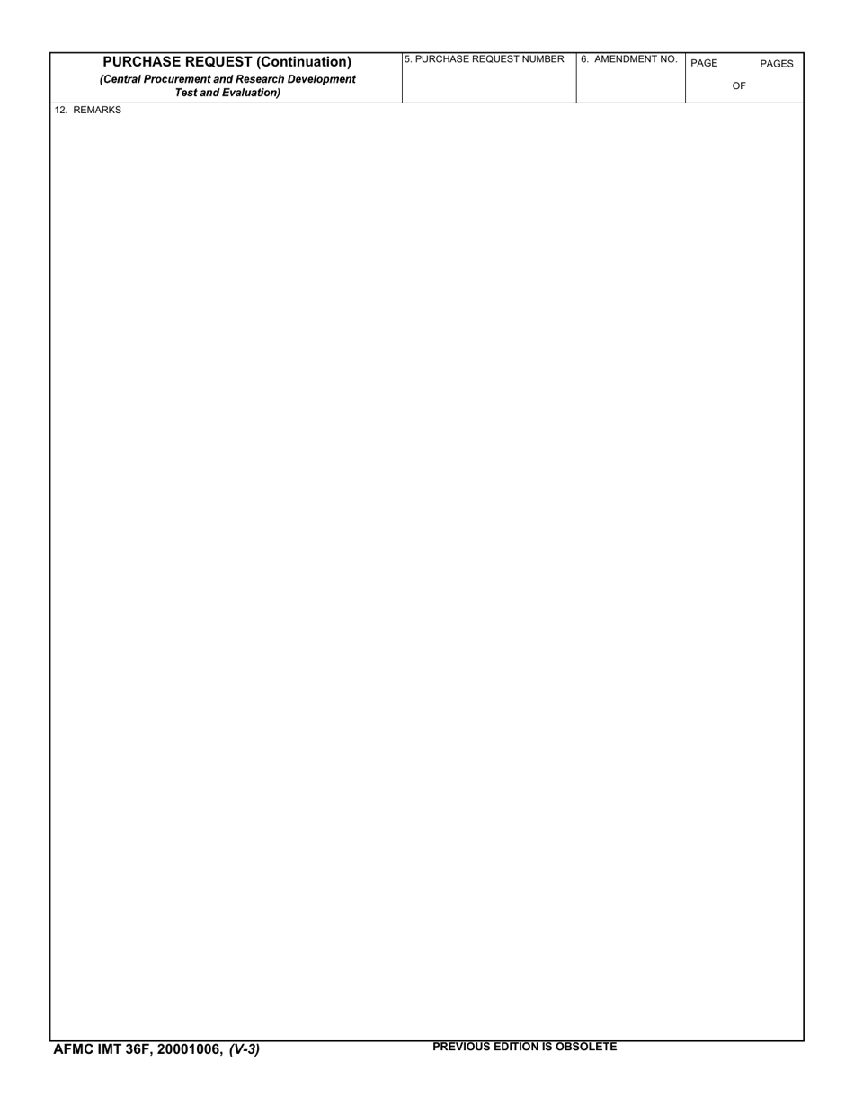 AFMC IMT Form 36F - Fill Out, Sign Online and Download Fillable PDF ...