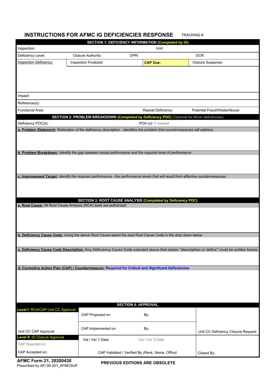AFMC Form 21 - Fill Out, Sign Online and Download Fillable PDF ...