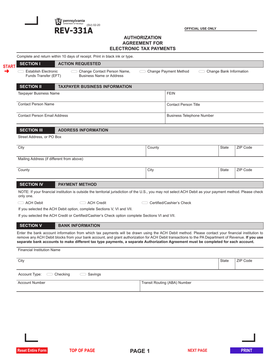 Form REV-331A Download Fillable PDF or Fill Online Authorization ...