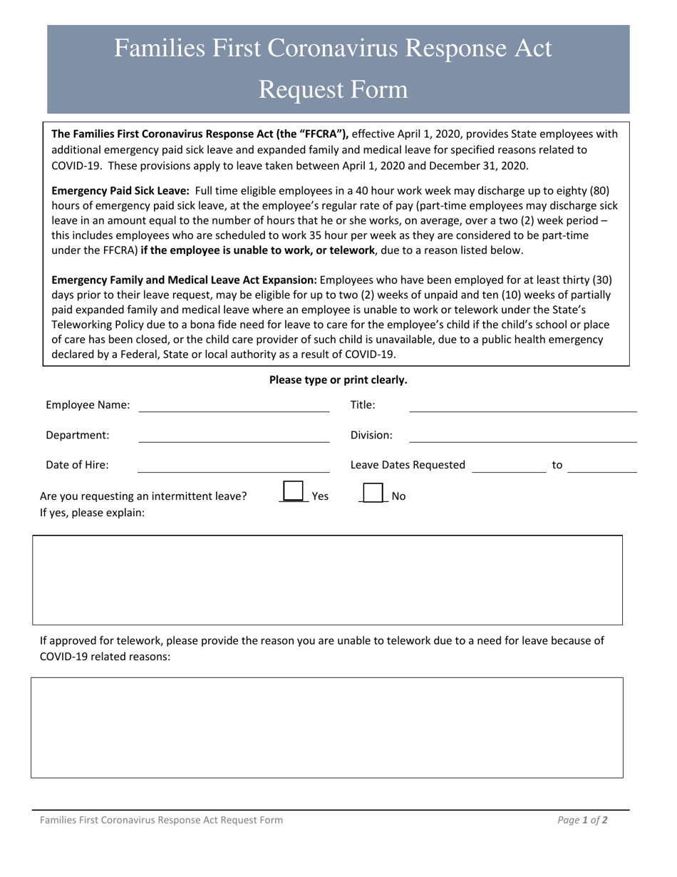 Rhode Island Families First Coronavirus Response Act Request Form - Fill Out, Sign Online and ...