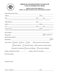 Rhode Island Public Water System Application Download Printable PDF ...