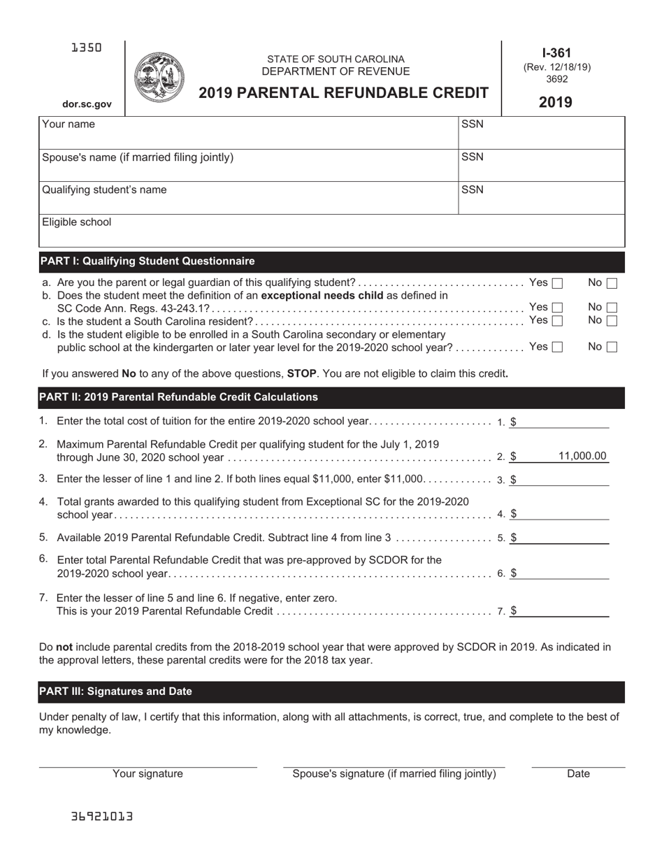Form I-361 - 2019 - Fill Out, Sign Online and Download Printable PDF ...