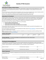 Form VTR-136 Download Fillable PDF or Fill Online County of Title ...
