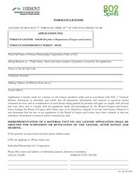 Vermont Tobacco License - Fill Out, Sign Online and Download PDF ...