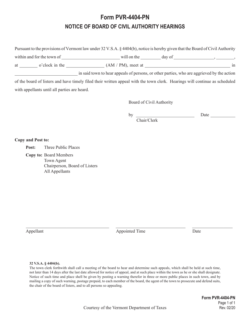 Form PVR-4404-PN - Fill Out, Sign Online and Download Printable PDF ...