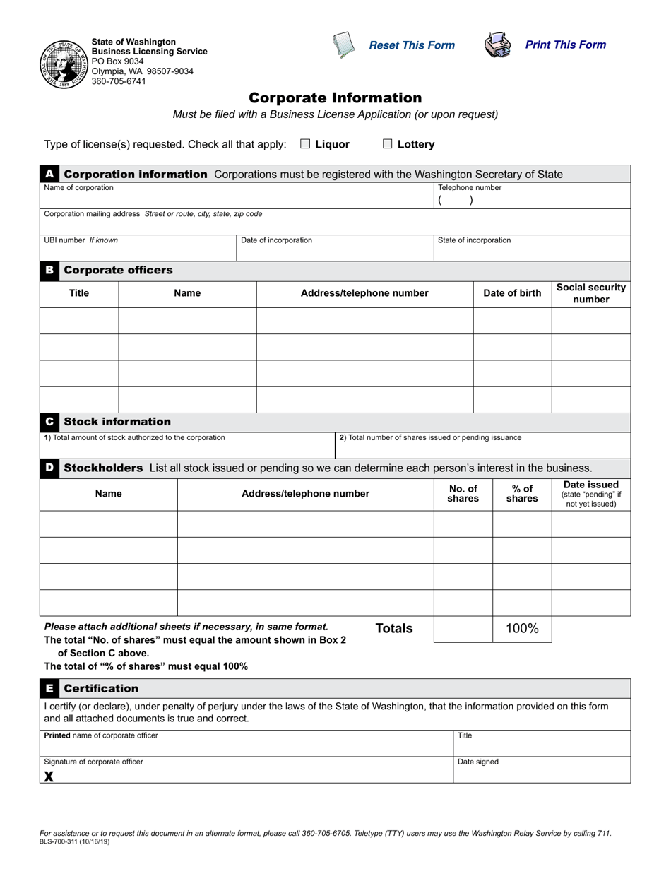 Form BLS-700-311 - Fill Out, Sign Online and Download Fillable PDF ...