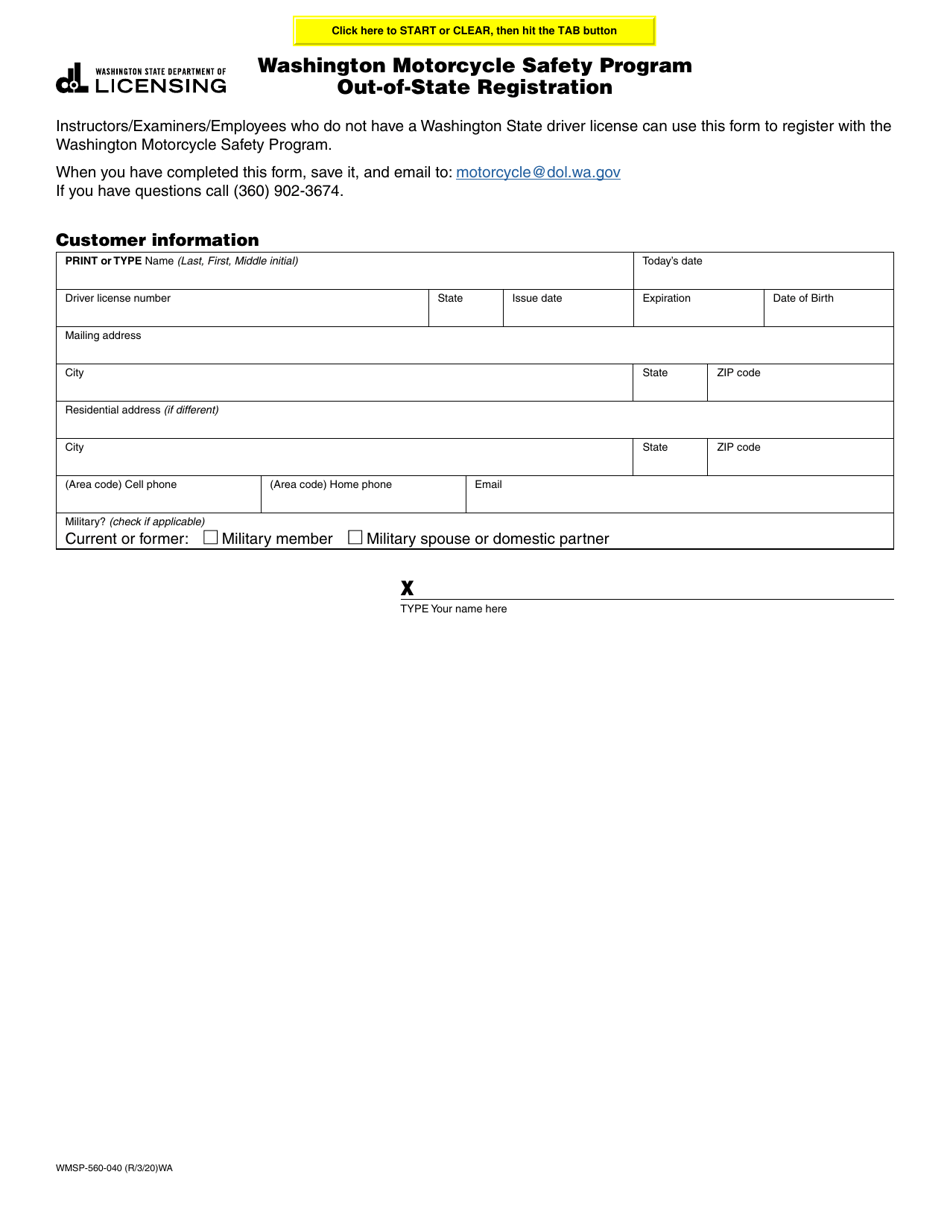 Form WMSP-560-040 Download Fillable PDF or Fill Online Washington ...