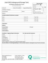 Utah Underground Storage Tank Installation Notification Form Download ...