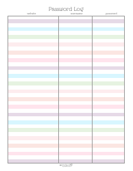 Password Log Template Download Printable PDF | Templateroller