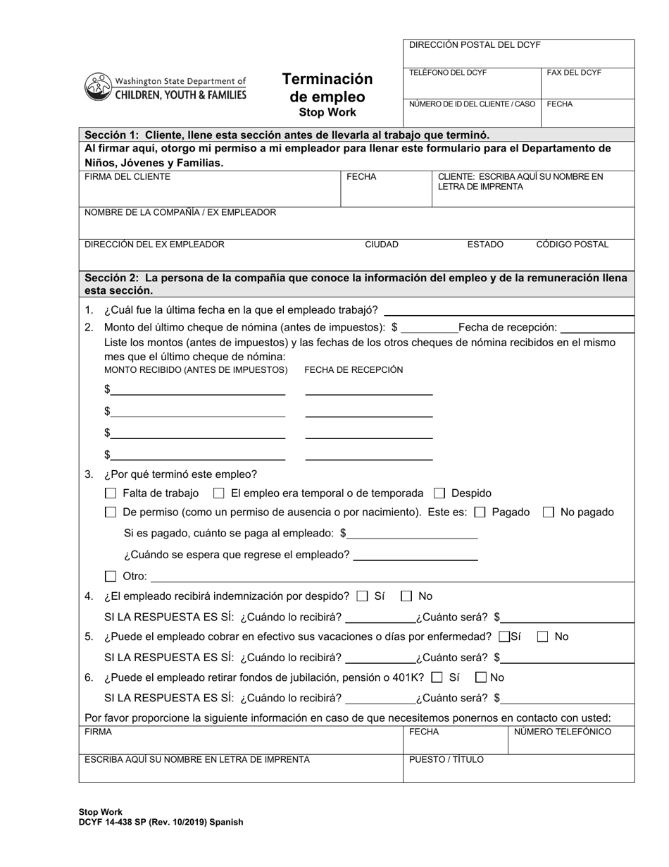DCYF Formulario 14-438 - Fill Out, Sign Online and Download Printable ...