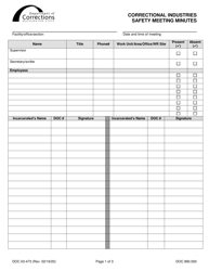 Safety Meeting Form Download Printable PDF | Templateroller