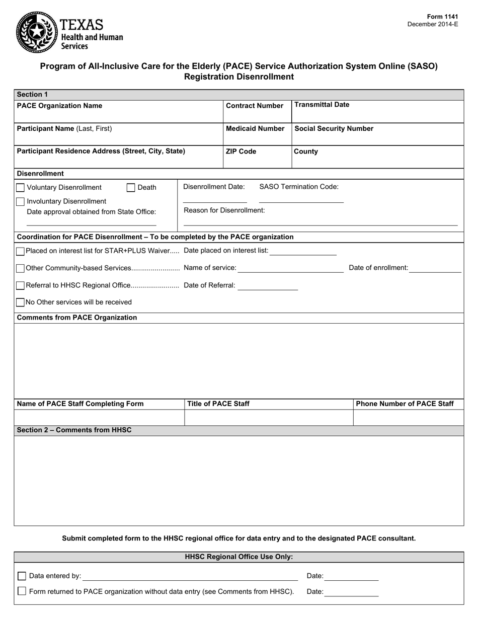 Form 1141 - Fill Out, Sign Online and Download Fillable PDF, Texas ...