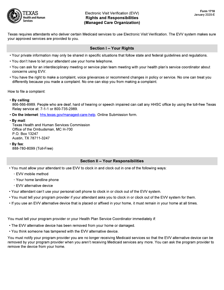 Form 1718 - Fill Out, Sign Online and Download Fillable PDF, Texas ...