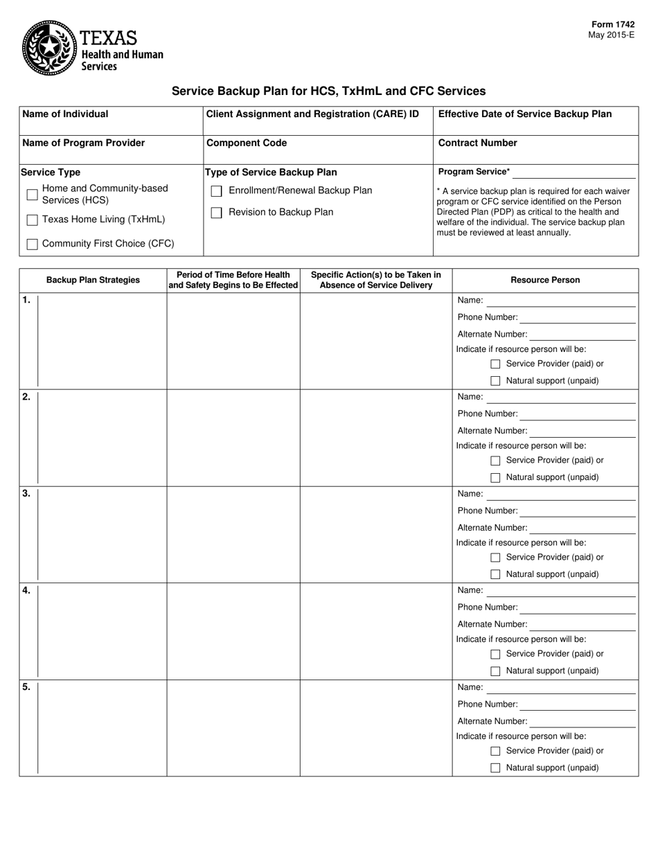 Form 1742 - Fill Out, Sign Online and Download Fillable PDF, Texas ...