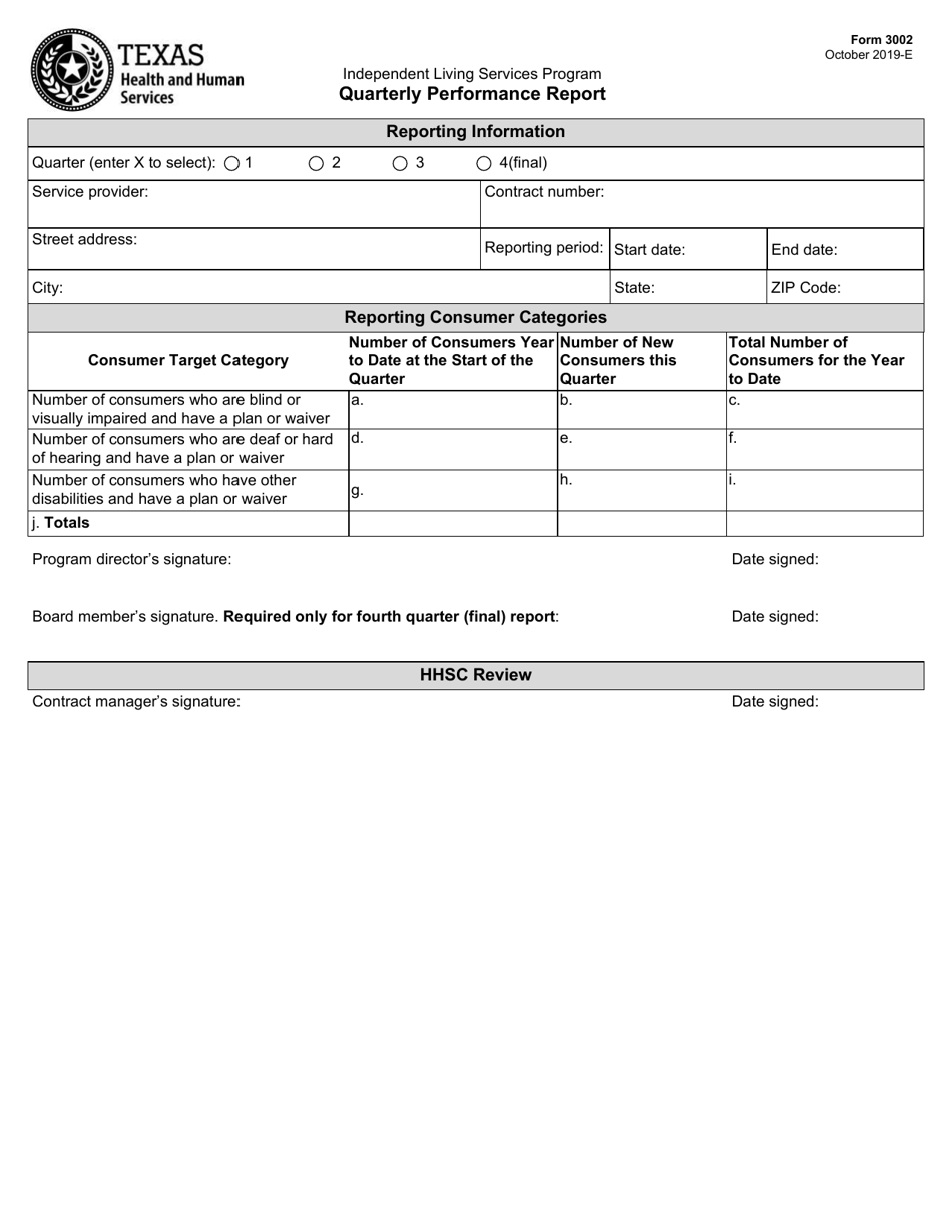 Form 3002 - Fill Out, Sign Online and Download Fillable PDF, Texas ...