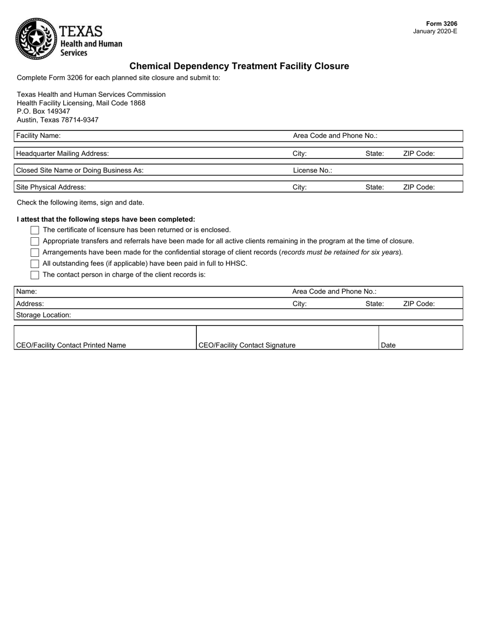 Form 3206 - Fill Out, Sign Online and Download Fillable PDF, Texas ...