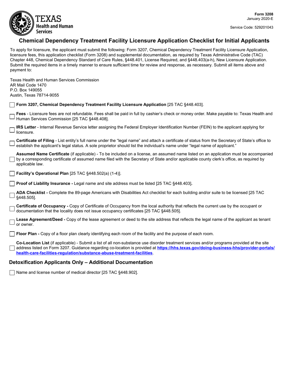 Form 3208 - Fill Out, Sign Online and Download Fillable PDF, Texas ...