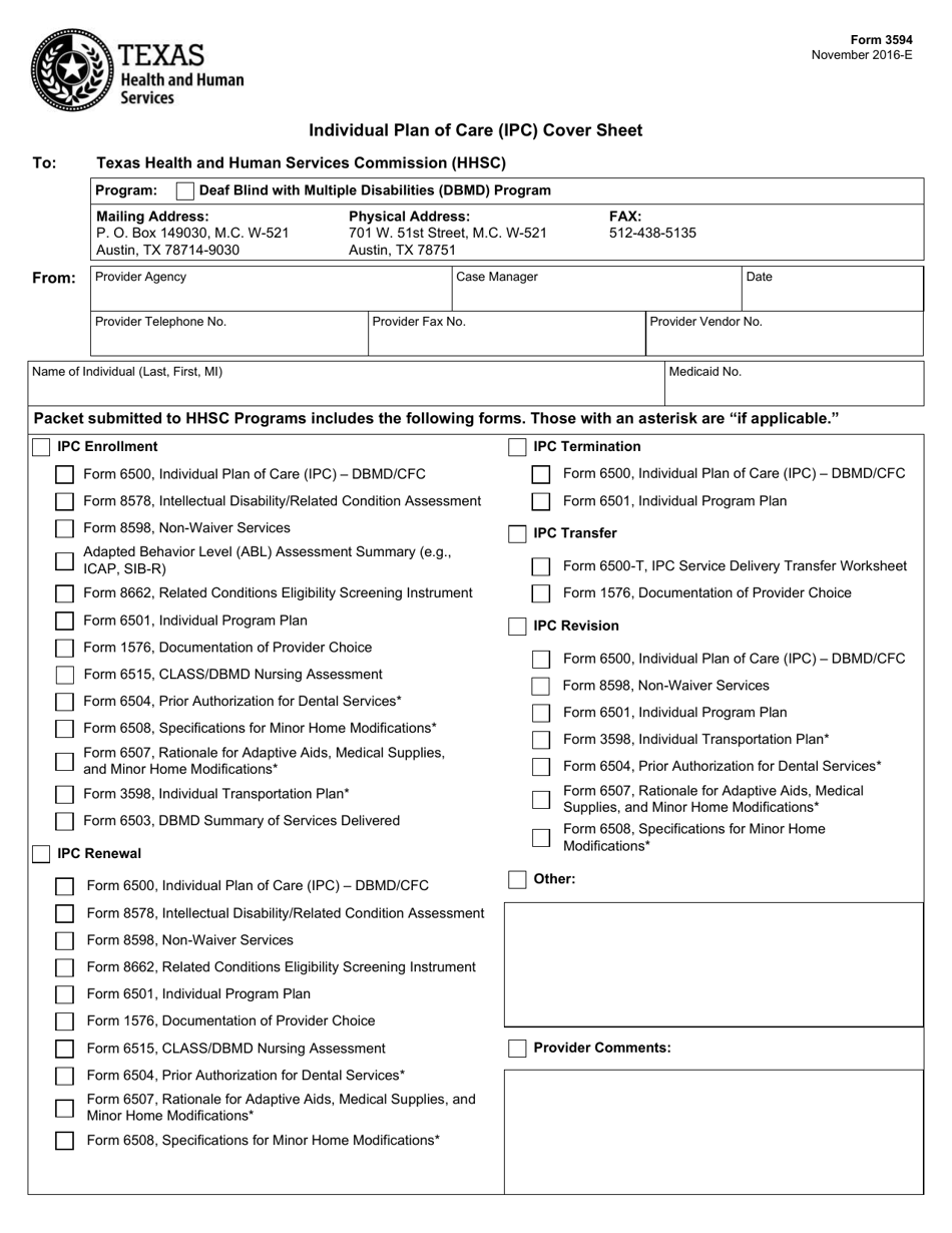 Form 3594 - Fill Out, Sign Online and Download Fillable PDF, Texas ...
