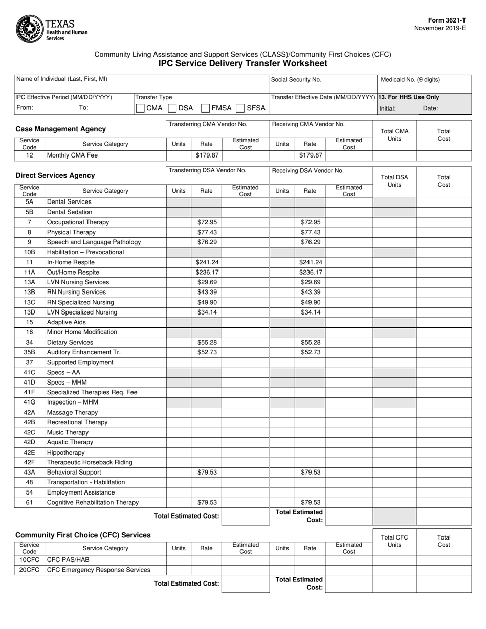 Form 3621-T - Fill Out, Sign Online and Download Fillable PDF, Texas ...