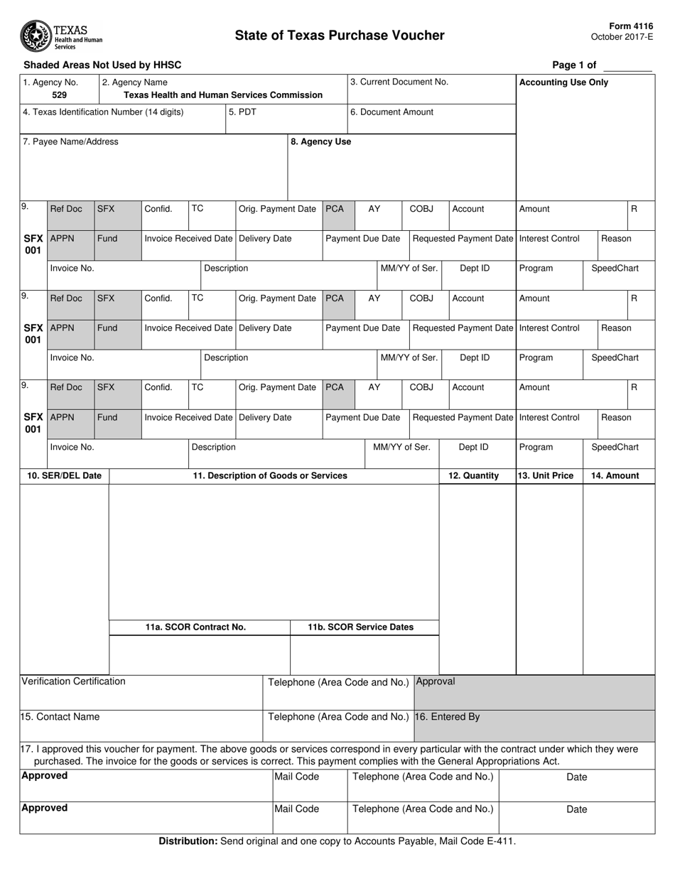 Form 4116 - Fill Out, Sign Online and Download Fillable PDF, Texas | Templateroller