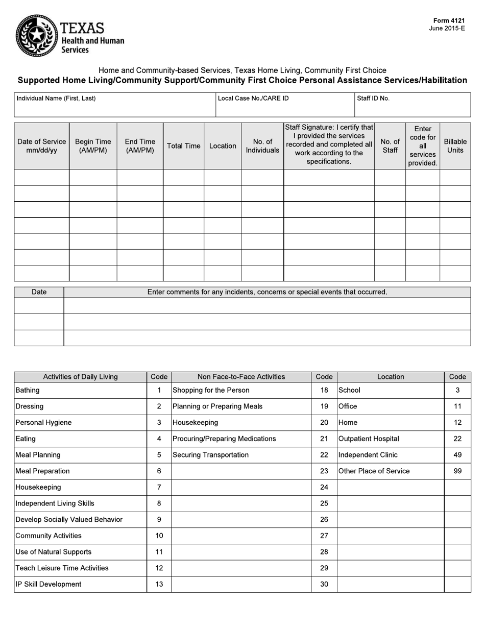 Form 4121 - Fill Out, Sign Online and Download Fillable PDF, Texas ...