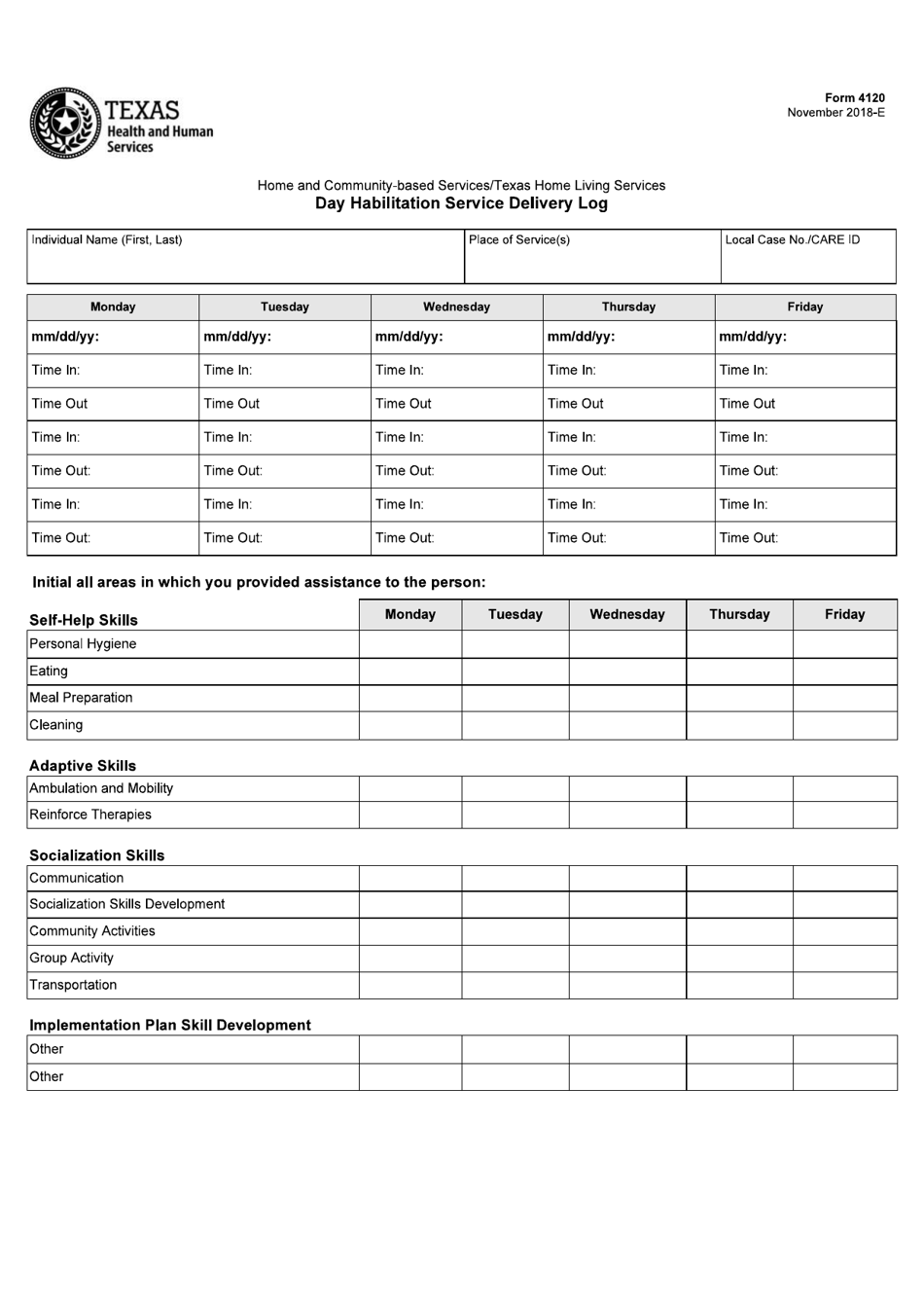 Form 4120 - Fill Out, Sign Online and Download Fillable PDF, Texas ...