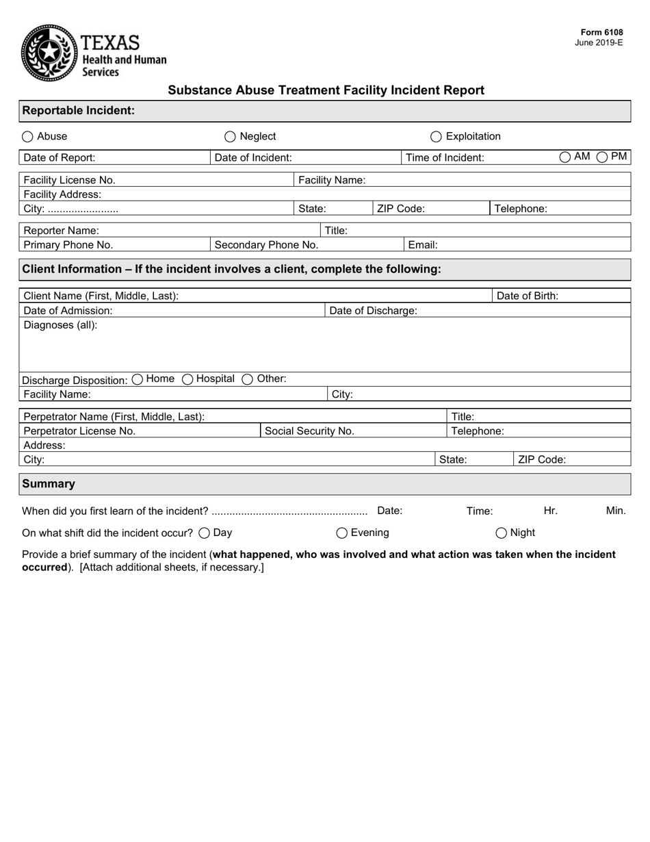 Form 6108 - Fill Out, Sign Online and Download Fillable PDF, Texas ...