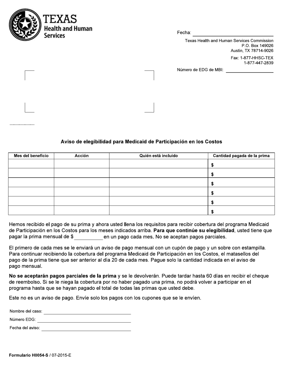 Formulario H0054-S - Fill Out, Sign Online and Download Fillable PDF ...