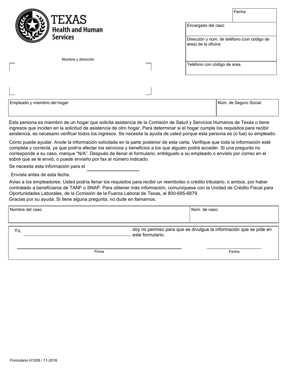 Formulario H1028-S - Fill Out, Sign Online and Download Fillable PDF ...