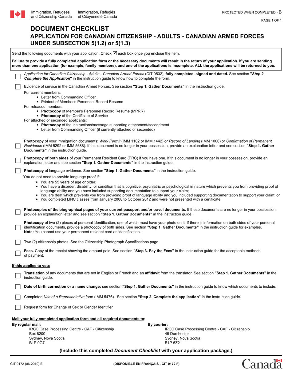 Form CIT0172 Fill Out Sign Online And Download Fillable PDF Canada