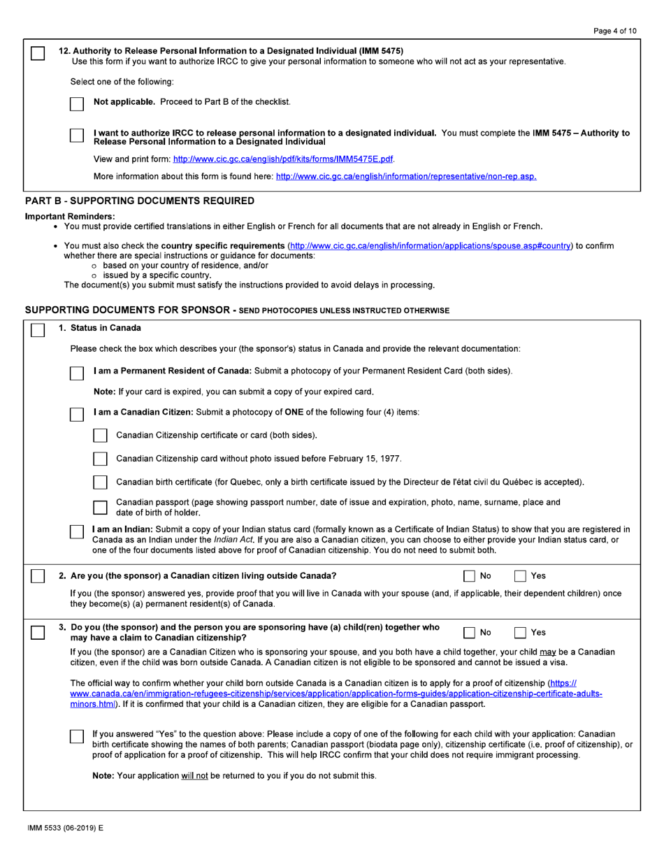 Form IMM5533 - Fill Out, Sign Online and Download Fillable PDF, Canada ...