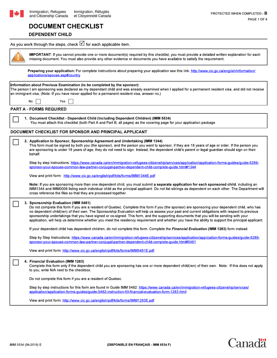 Form IMM5534 - Fill Out, Sign Online and Download Fillable PDF, Canada ...