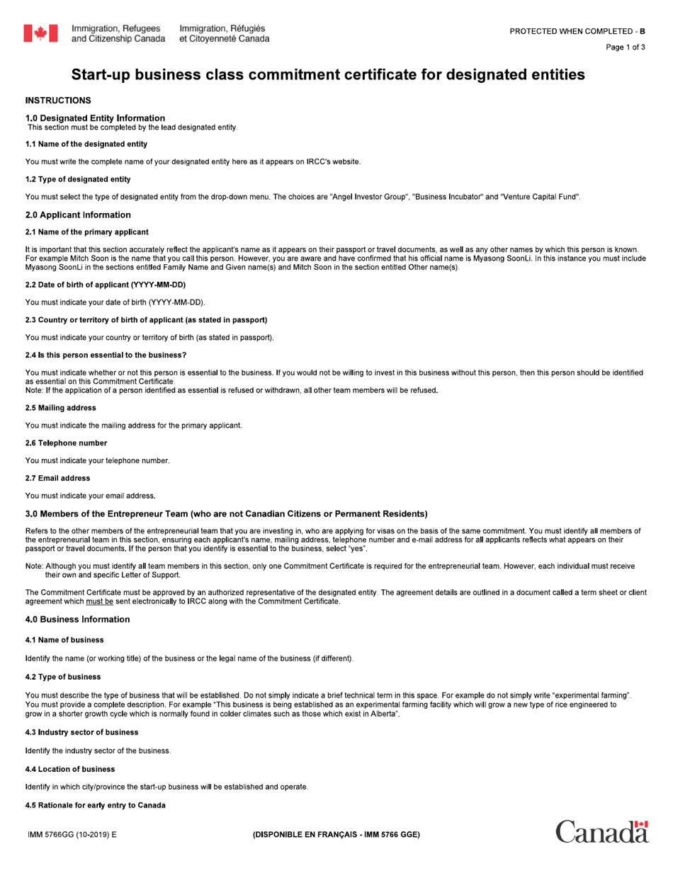 Download Instructions for Form IMM5766 Start-Up Business Class ...