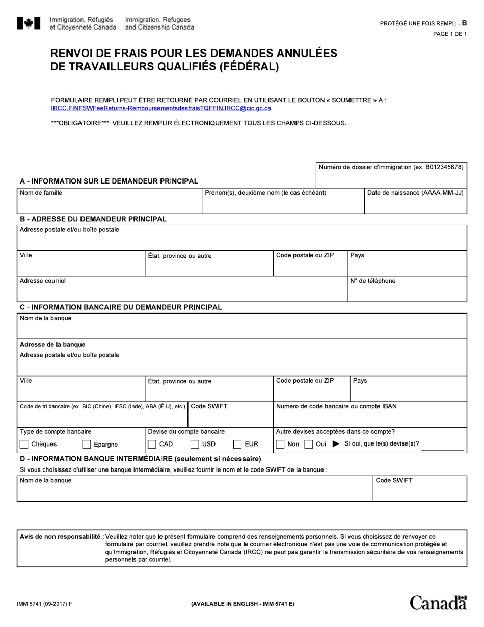 Forme IMM5741 - Fill Out, Sign Online and Download Fillable PDF, Canada ...