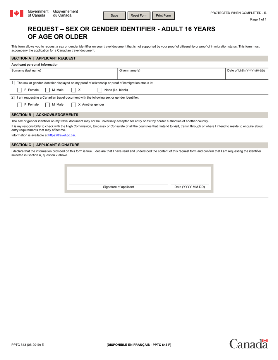Form Pptc643 Fill Out Sign Online And Download Fillable Pdf Canada Templateroller 