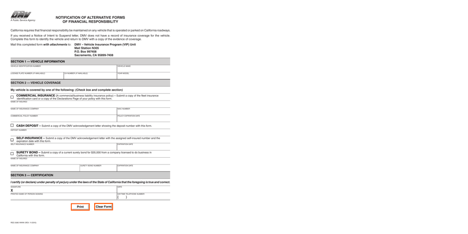 Form REG5085 - Fill Out, Sign Online and Download Fillable PDF ...
