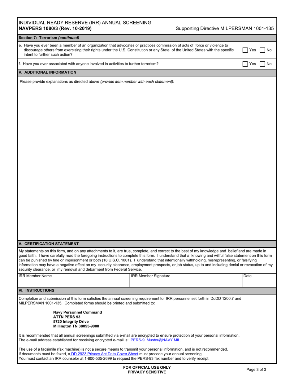 NAVPERS Form 1080/3 - Fill Out, Sign Online and Download Fillable PDF ... NAVPERS Form 1080/3 - Fill Out, Sign Online and Download Fillable PDF ...