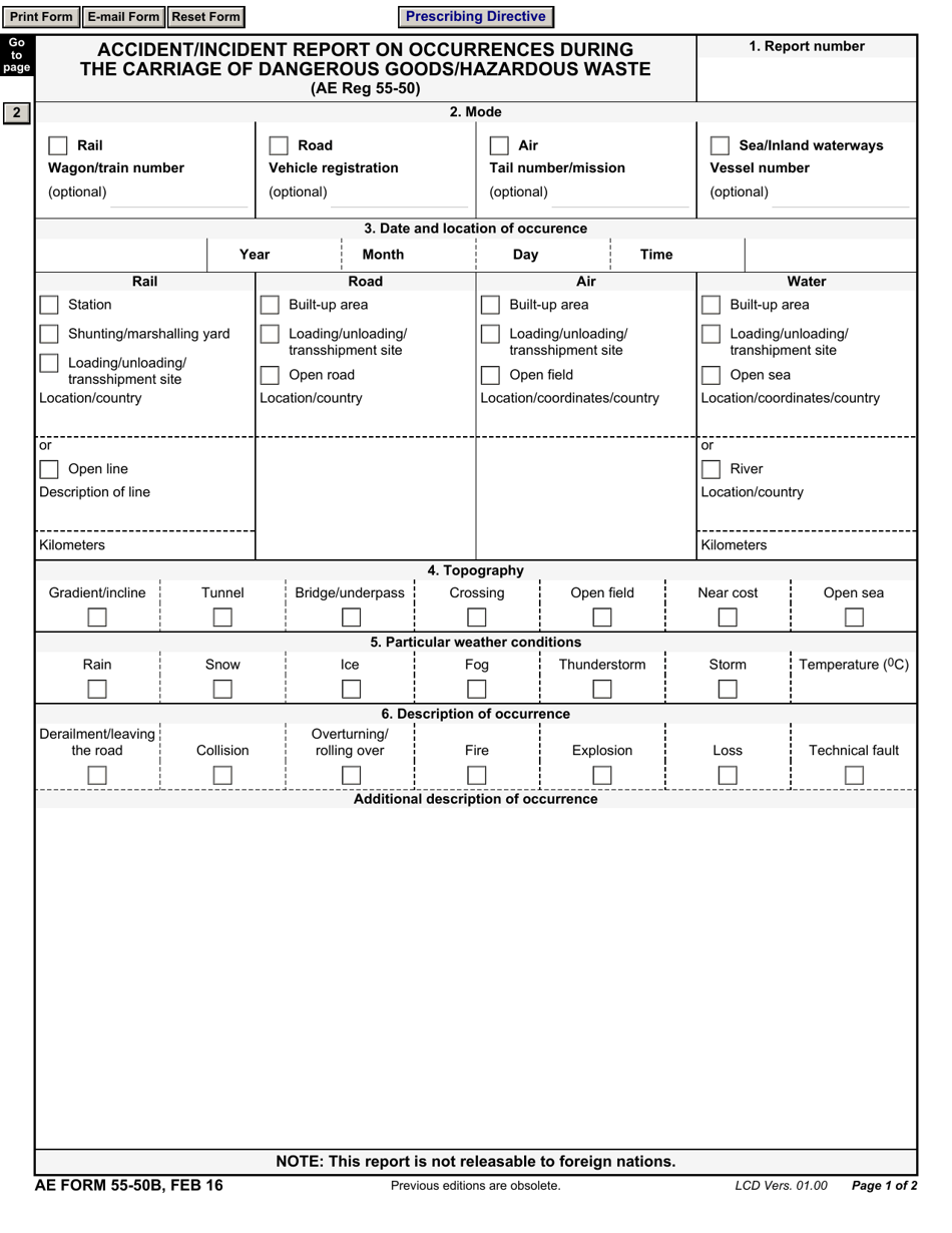 AE Form 55-50B - Fill Out, Sign Online and Download Fillable PDF ...