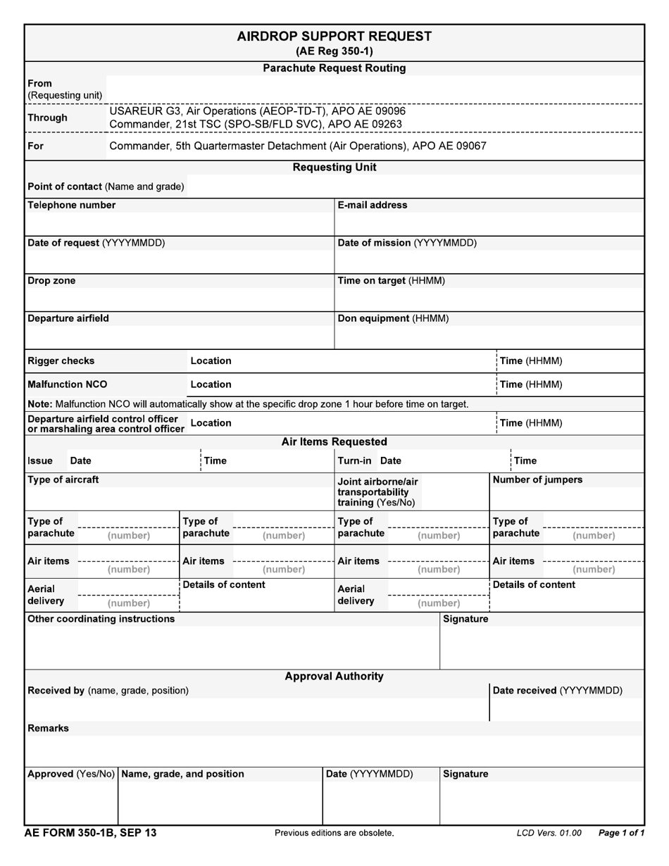 AE Form 350-1B - Fill Out, Sign Online and Download Fillable PDF ...