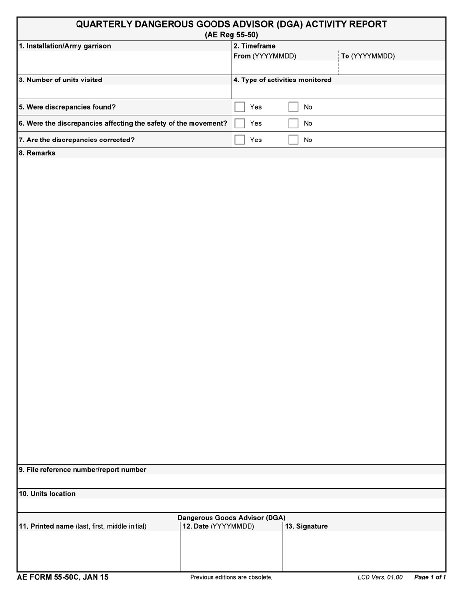 AE Form 55-50C - Fill Out, Sign Online and Download Fillable PDF | Templateroller