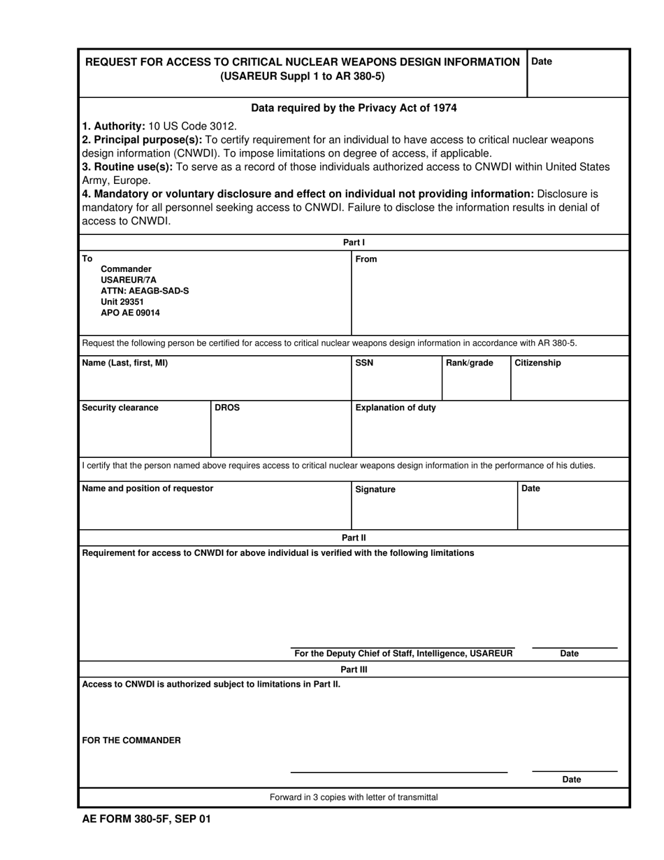 AE Form 380-5F - Fill Out, Sign Online and Download Fillable PDF ...
