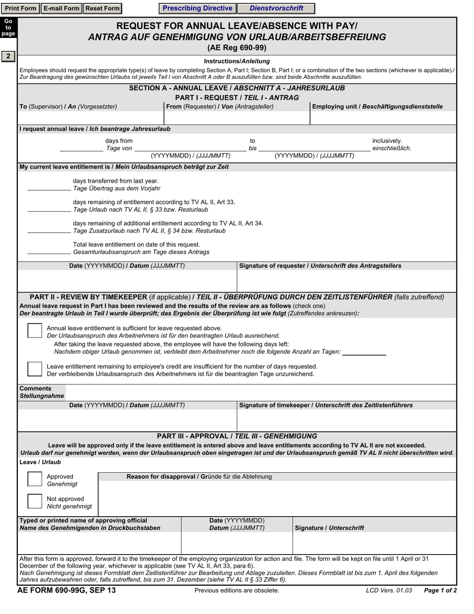 AE Form 690-99G - Fill Out, Sign Online and Download Fillable PDF ...