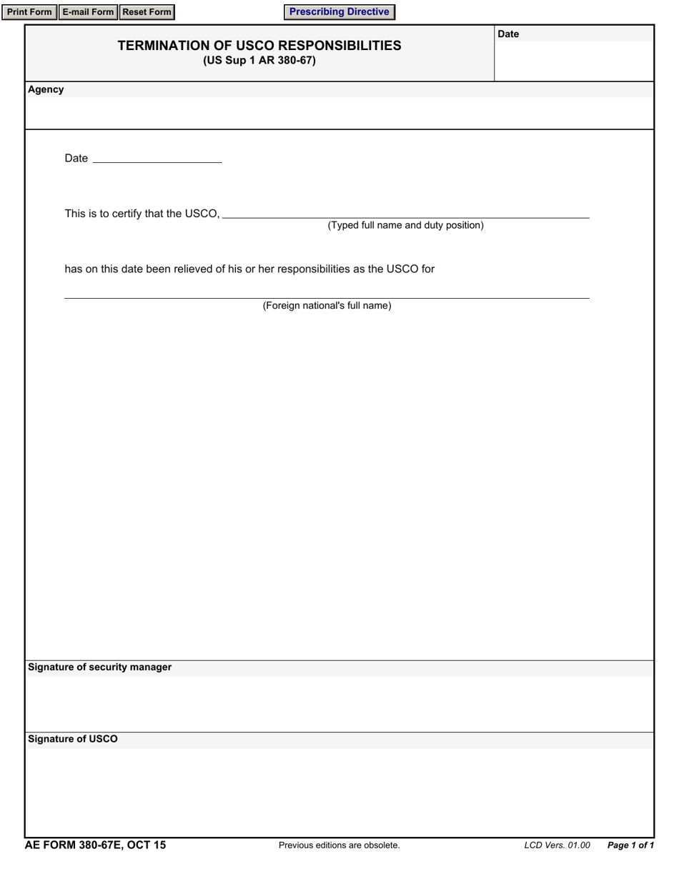 AE Form 380-67E - Fill Out, Sign Online and Download Fillable PDF ...