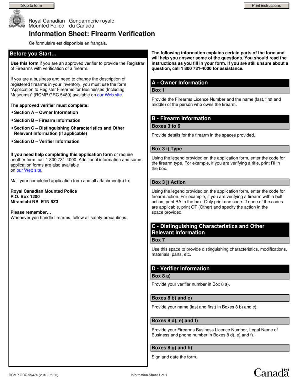 Form RCMP GRC5547 - Fill Out, Sign Online and Download Fillable PDF ...