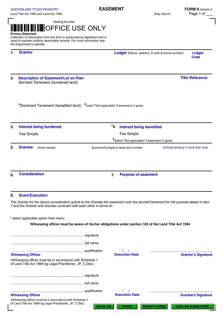 Form 9 - Fill Out, Sign Online and Download Fillable PDF, Queensland ...