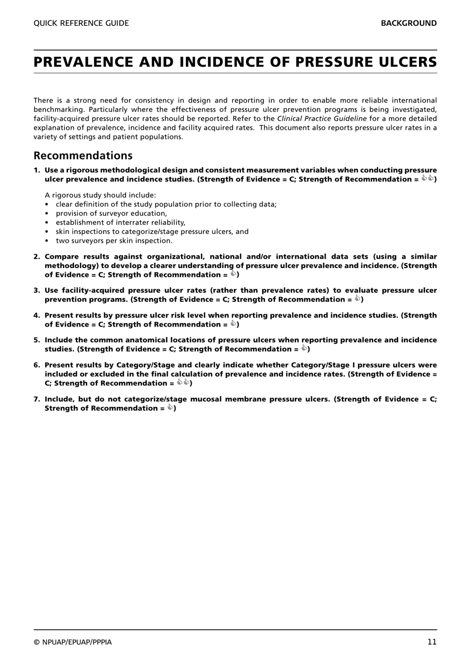 Prevention And Treatment Of Pressure Ulcers Quick Reference Guide