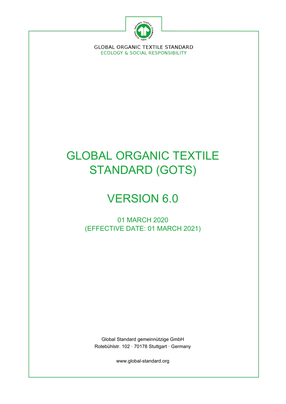 Global Organic Textile Standard - Version 6.0 Download Printable PDF ...