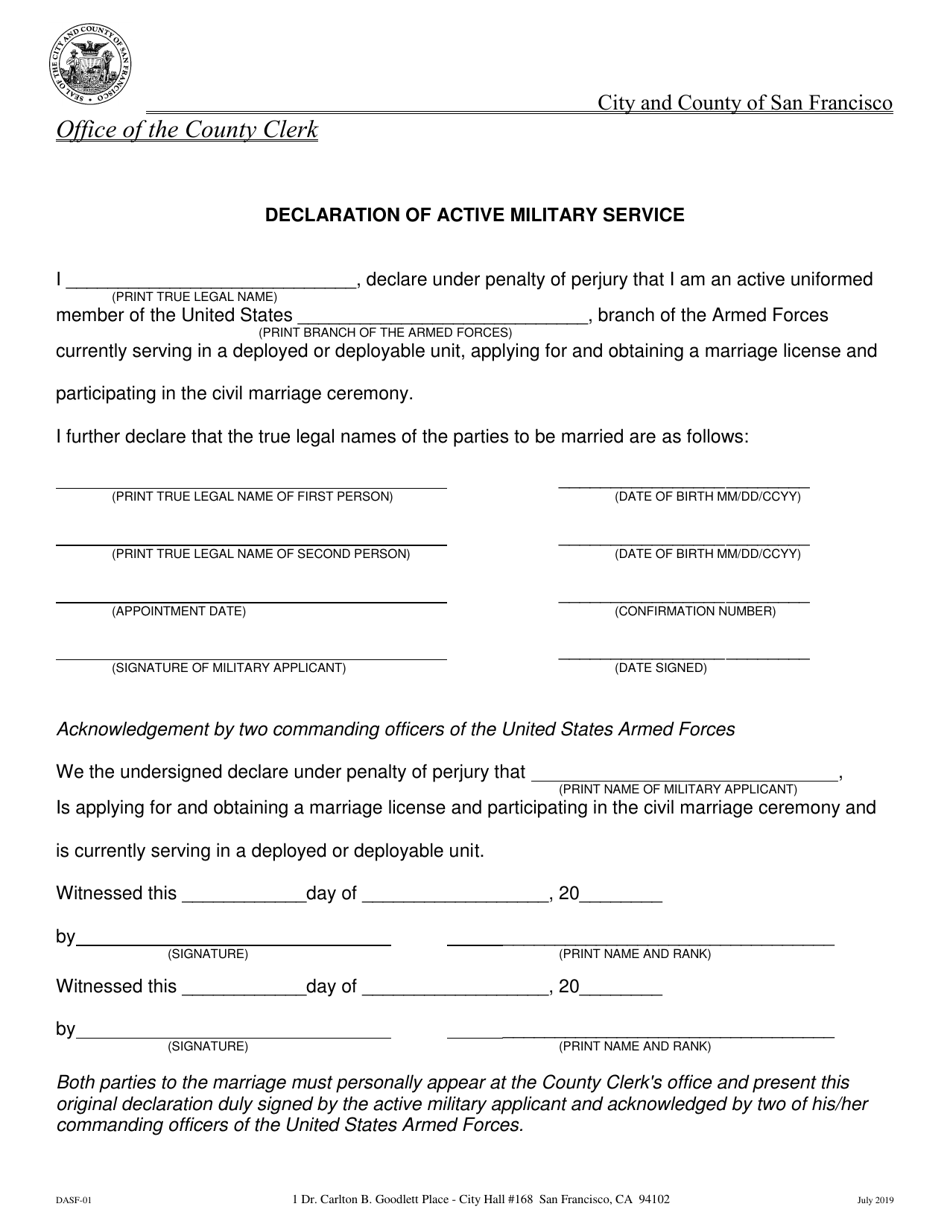 Form DASF-01 - Fill Out, Sign Online and Download Printable PDF, City ...