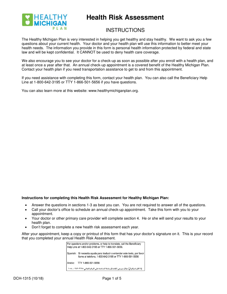 Form DCH-1315 - Fill Out, Sign Online and Download Printable PDF ...